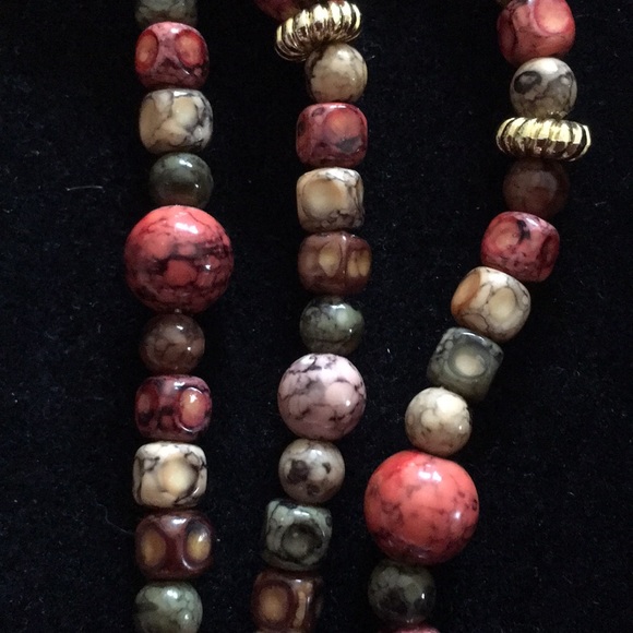 Jewelry | Vintage Long Multi Fall Colored Beaded Necklace | Poshmark